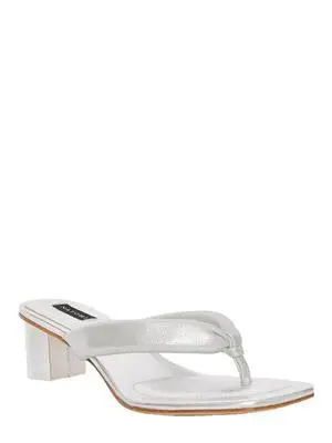 Natori Bay Suede Thong Sandal - Silver