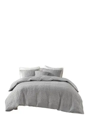 Natori Origami 3-piece Comforter Mini Set - Grey