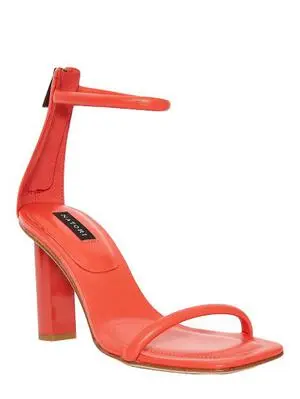 Natori Glow Nappa Leather Block Heel Sandal Red