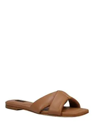 Natori Vitta Nappa Leather Slide Sandals - Natural
