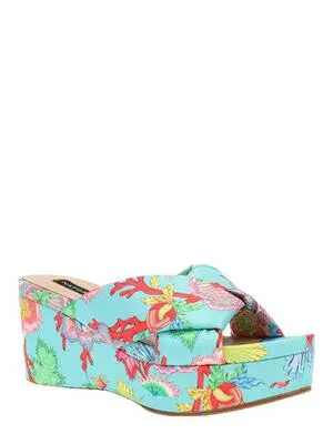 Natori Lanna Hinami Platform Thong Sandals - Aqua