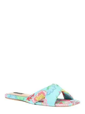Natori Vitta Hinami Slide Sandals - Aqua