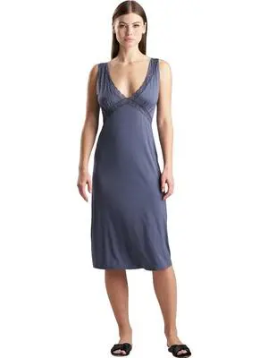 Natori Feathers Essentials Lenzing Ecovero Viscose Slip Dress - Navy
