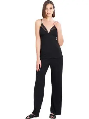 Natori Feathers Essentials Viscose Cami Pj - Black