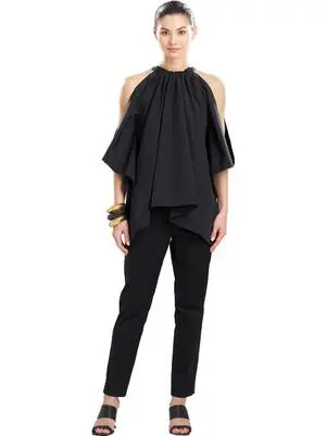 Natori Taffeta Handkerchief Top - Black