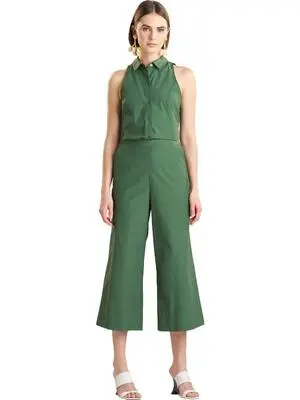 Natori Techno Poplin Cropped Pants - Green