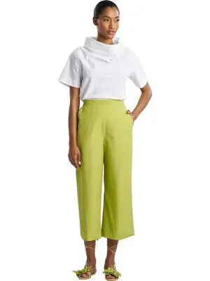 Natori Techno Poplin Cropped Pants - Red