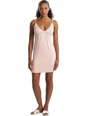 Natori Feathers Essentials Lenzing Ecovero Viscose Lace Chemise - Neutral