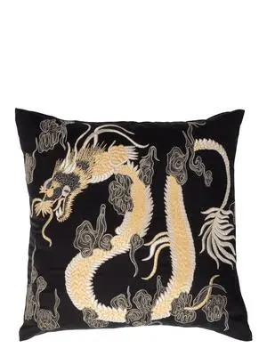 Natori Luxe Charm Dragon Embroidered Pillow - Black