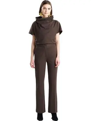 Natori Compact Knit Trousers - Brown