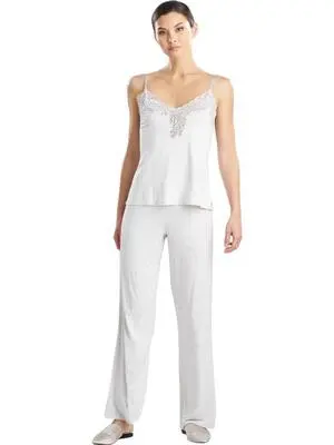 Natori Feathers Essentials Lenzing Ecovero Viscose Lace Cami Pj - Gray