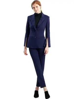 Natori Compact Knit Two-button Lapel Blazer - Navy / Blue
