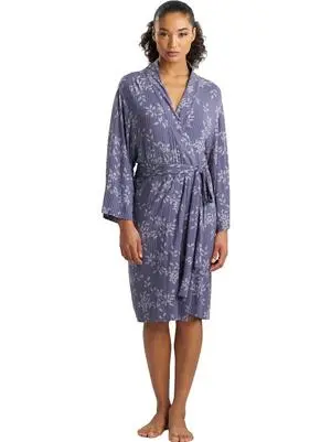 Natori Aria Printed Rib Ease Wrap - Blue