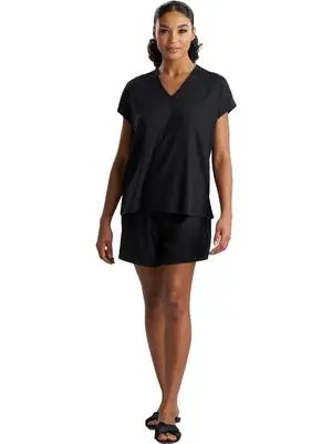 Natori Soothe Rib T-shirt Short Set - Black