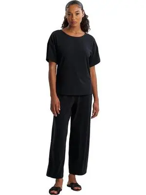 Natori Soothe Rib Short Sleeve Pj - Black