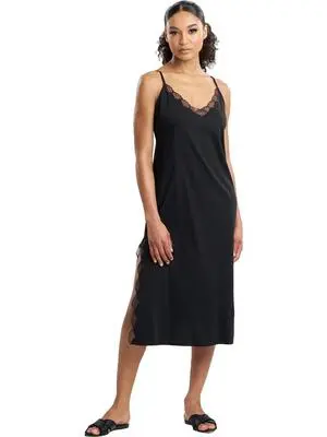 Natori Bliss Serenity Cotton Slip Dress - Black