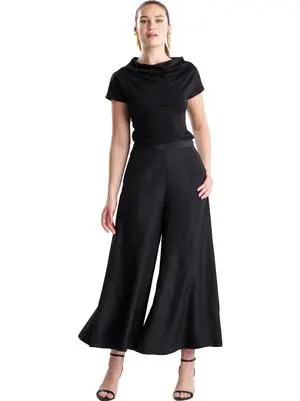 Natori Couture Habotai Palazzo Silk Pants - Black