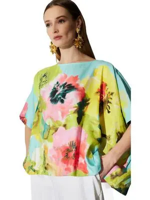 Natori Ophelia Linen Caftan Top - Stripe