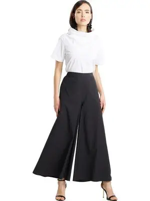 Natori Tech Cotton Taffeta Palazzo Pants - Black