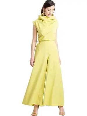 Natori Tech Cotton Taffeta Palazzo Pants - Yellow