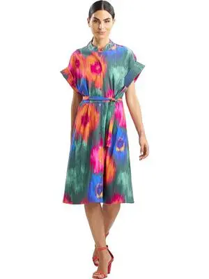 Natori Floral Shirtdress - Stripe