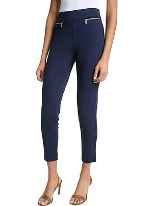 Michael Kors Viscose Blend Zip Pants Blue
