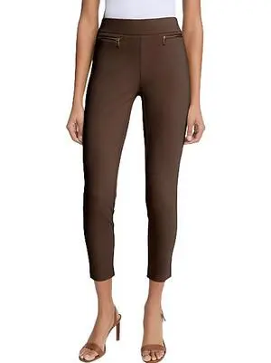 Michael Kors Viscose Blend Zip Pants Brown