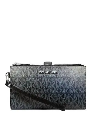 Michael Kors Jet Set Large Ombré Signature Logo Wristlet - Black