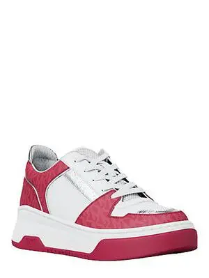 Michael Kors Lexi Mixed-Media Sneakers Red