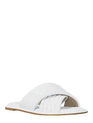 Michael Kors Portia Patent Slide Sandal - White
