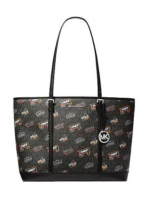 Michael Kors Large Printed Logo Tote Bag - Black