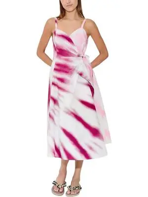 Rosie Assoulin Tie-dye Wrap Midi Dress - Pink