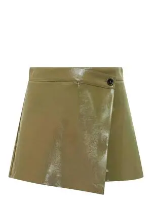 MSGM Patent Leather Skorts - Green