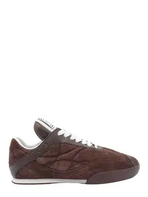Chloé Kick Quilted Suede Sneakers - Brown