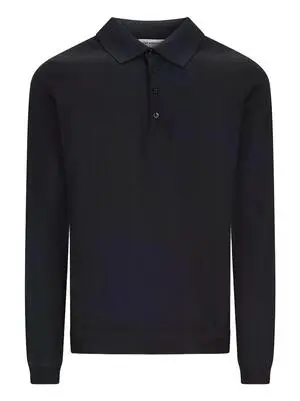 GOES BOTANICAL Long-sleeve Polo Shirt Blue