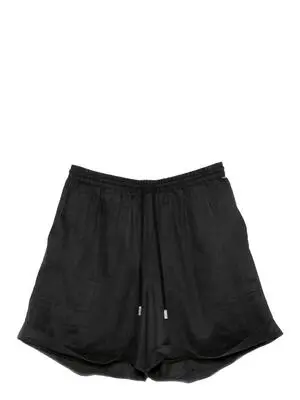 BOSS Twisted-drawstring Ramie Shorts - Black