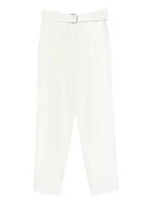 BOSS Pleated Trousers With Belt - White