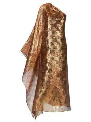 TALLER MARMO Betsy Metallic One-shoulder Dress - Brown