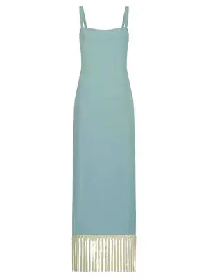 TALLER MARMO Palermo Fringe-detail Midi Dress - Blue