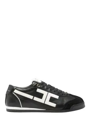Elisabetta Franchi Logo-detail Leather Sneakers - Black