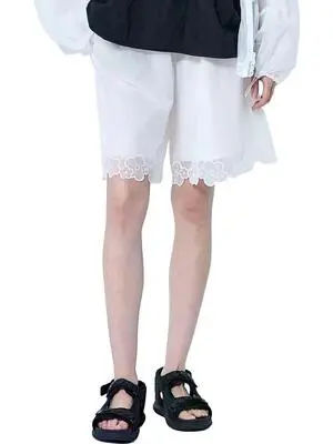 Cecilie Bahnsen Arya Lace-trimmed Shorts - White
