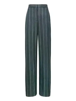 Tory Burch Striped-pattern Trousers - Blue