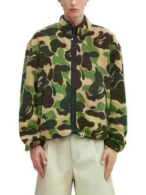 A BATHING APE® Camouflage-print Fleece Bomber Jacket - Green