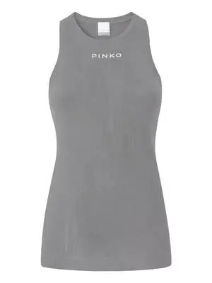 Pinko Ribbed Crew-neck Top - Grey