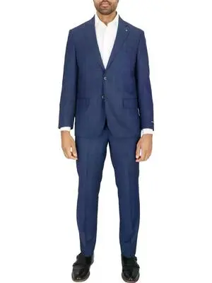 Scotch & Soda Checked Two-button Suit - Blue