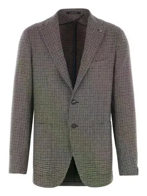 Tagliatore Houndstooth Wool Blazer - Brown