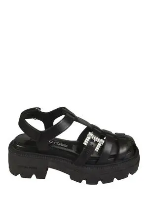 SERGIO ROSSI Twenty Crystal-embellished Platform Sandals - Black