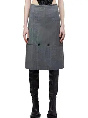 Vetements Double-breasted A-line Skirt - Grey