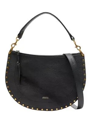Isabel Marant Oskan Soft Studded Half-moon Tote - Black