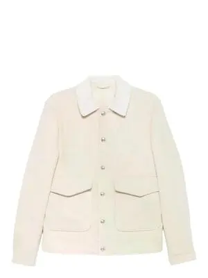 Eleventy Wool Jacket With Corduroy Collar - Neutrals
